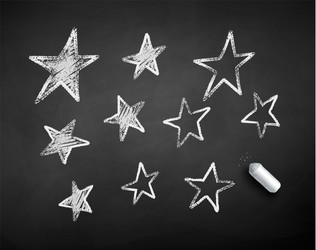 Chalk drawn line art child drawings Royalty Free Vector