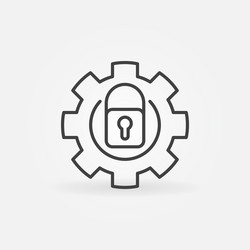 Padlock icon with gear maintenance cyber security Vector Image