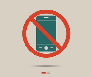 No cell phone mobile prohibited logo Royalty Free Vector