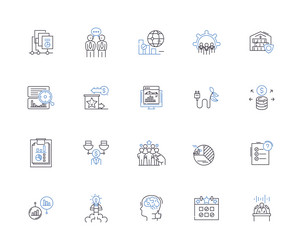 Objectives and key results outline icons Vector Image