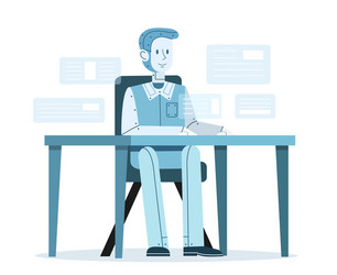 Artificial Intelligence Replacing Human Resources Vector Image