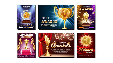 Winner award creative promotional banner Vector Image