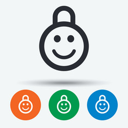 Child lock icon locker with smile symbol Vector Image