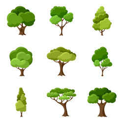 Abstract stylized tree with roots and leaves Vector Image