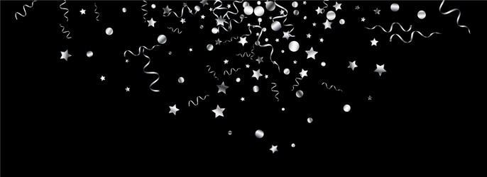 Silver streamer isolated panoramic Royalty Free Vector Image