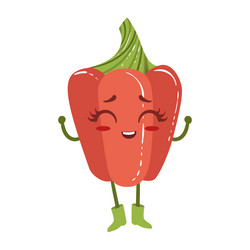 Cute chilli pepper character and pieces Royalty Free Vector