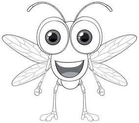 Happy fly cartoon character Royalty Free Vector Image