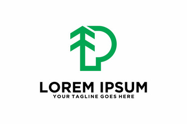 Growth tree letter p logo Royalty Free Vector Image