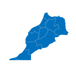 Morocco political map of administrative divisions Vector Image