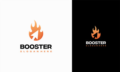 Fire arrow logo designs concept booster Royalty Free Vector