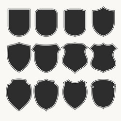 Badge patch shield shape heraldic icons football Vector Image