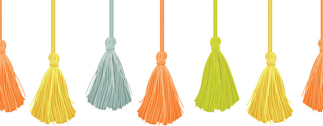 Hanging decorative tassels set with ropes Vector Image