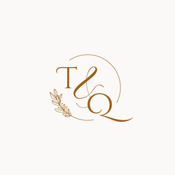 Letter tq wedding monogram logo design Royalty Free Vector