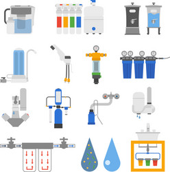 Water filtration icons Royalty Free Vector Image