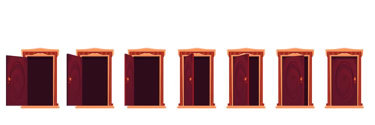 Cartoon open door motion animation sprite Vector Image