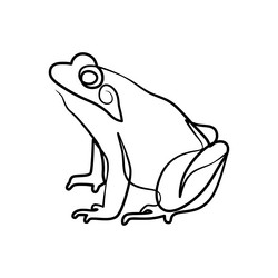 Frog line art drawing Royalty Free Vector Image