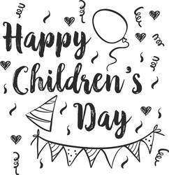Happy children day cute style Royalty Free Vector Image