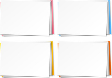 Set empty sticky note paper template Royalty Free Vector