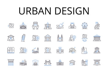 Urban design line icons collection graphic Vector Image