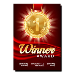 Winner award creative promotional banner Vector Image