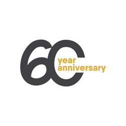 60 year anniversary template design Royalty Free Vector