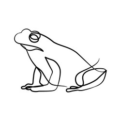 Frog continuous one line art drawing Royalty Free Vector
