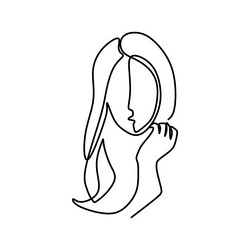 Girl continuous line minimalism style drawing Vector Image
