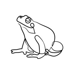 Frog line art drawing Royalty Free Vector Image