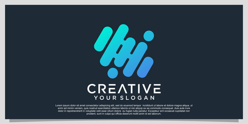 Gradient technology logo design with unique Vector Image