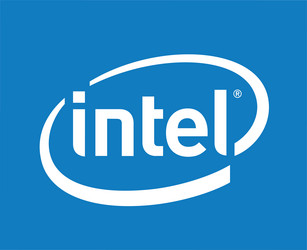 Intel brand logo symbol black design software Vector Image