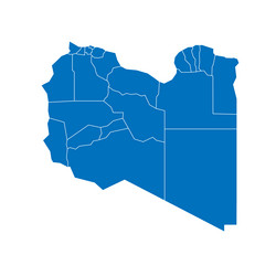 Libya political map of administrative divisions Vector Image