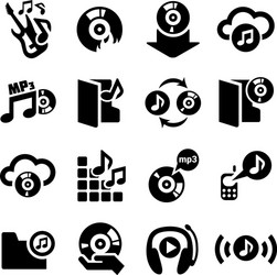 Big music icons set Royalty Free Vector Image - VectorStock