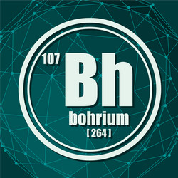 Bohrium bh periodic table element Royalty Free Vector Image