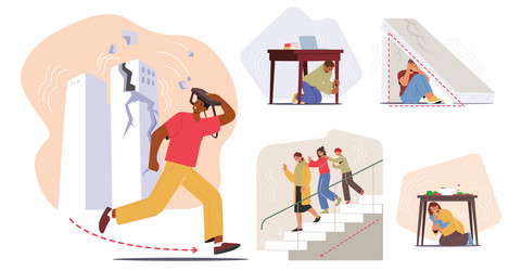 Earthquake safety rules and instruction Royalty Free Vector