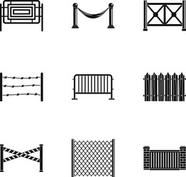 Set fence Royalty Free Vector Image - VectorStock