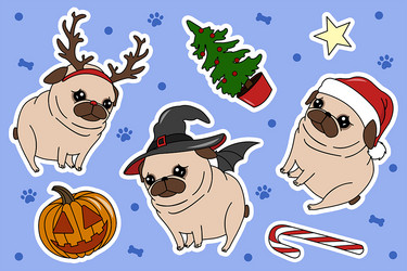 Pug Stickers Vector Images (over 540)