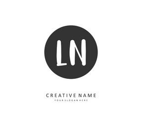 L n ln initial letter handwriting and signature Vector Image