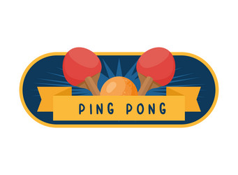 Ping pong ball emblem Royalty Free Vector Image