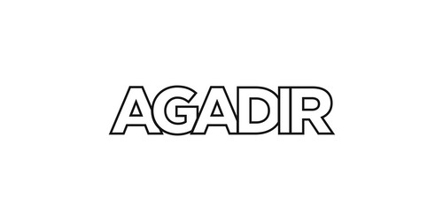 Agadir in the morocco emblem design features Vector Image