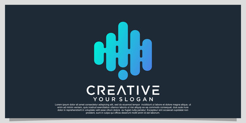 Gradient technology logo design with unique Vector Image