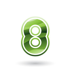 Green round icon for number 8 Royalty Free Vector Image