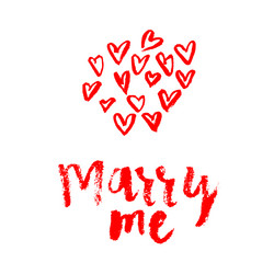 Marry me hand lettering marriage and wedding Vector Image