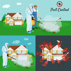 Pest control concept with insects exterminator Vector Image