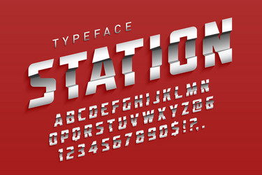 Station futuristic display typeface design Vector Image