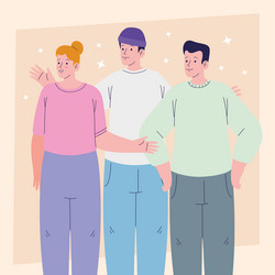 Three friends persons Royalty Free Vector Image