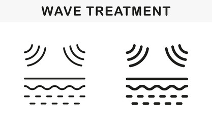 Ultrasonic wave influence on skin silhouette icon Vector Image