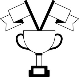 Award trophy flags win Royalty Free Vector Image