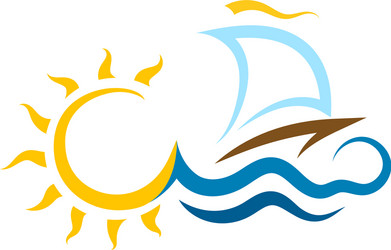 Sailboat in the sea and sun Royalty Free Vector Image