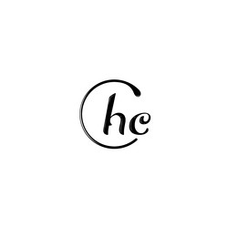 Hc line bold concept logo initial concept Vector Image