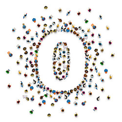 Large group of people in number 0 zero form Vector Image